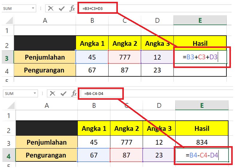 Rumus Penjumlahan Dan Pengurangan Di Excel Lengkap - Riset Rumus Penjumlahan Dan Pengurangan Di Excel Lengkap - Riset