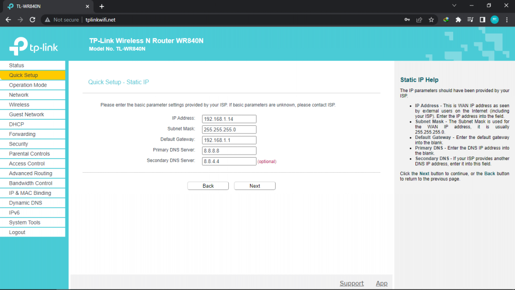Setting Tplink Wr840n Menggunakan Router Static IP - Neicy Techno