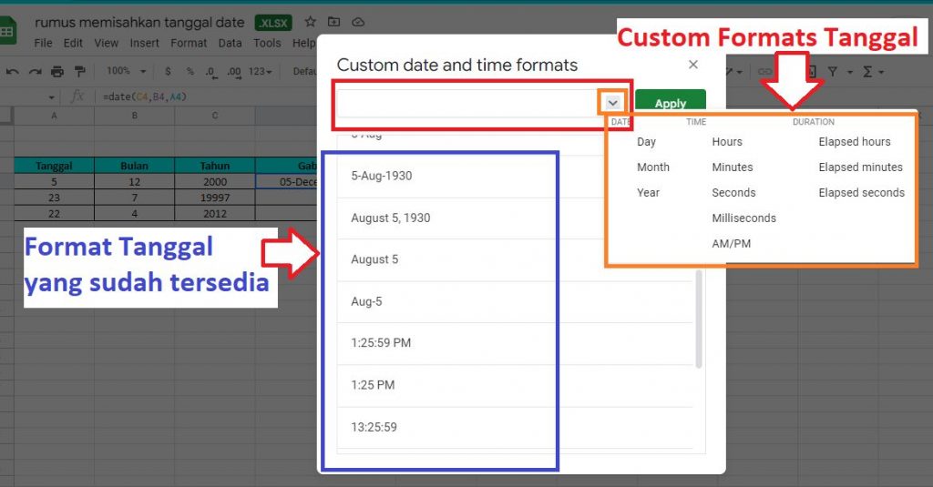 Cara Mengubah Format Tanggal di Spreadsheet - Neicy Techno