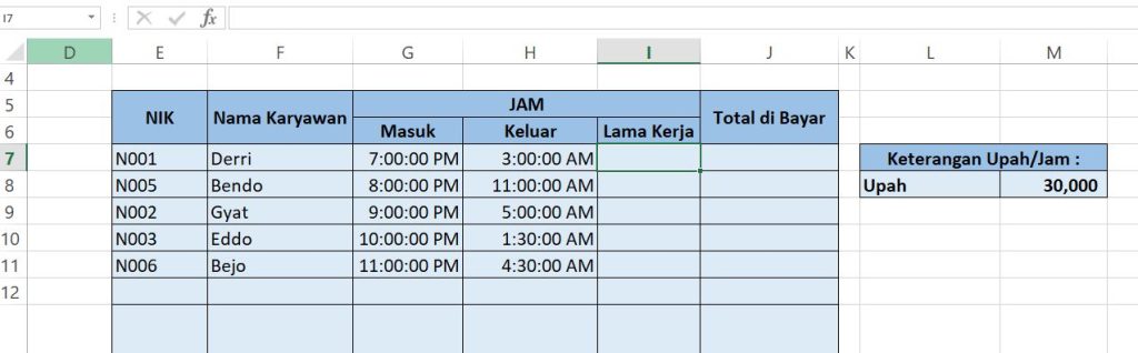 Cara Menghitung Jam Lembur dari Waktu PM ke AM di Excel - Neicy Techno