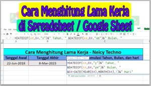 Cara Menghitung Lama Kerja di Spreadsheet - Neicy Techno